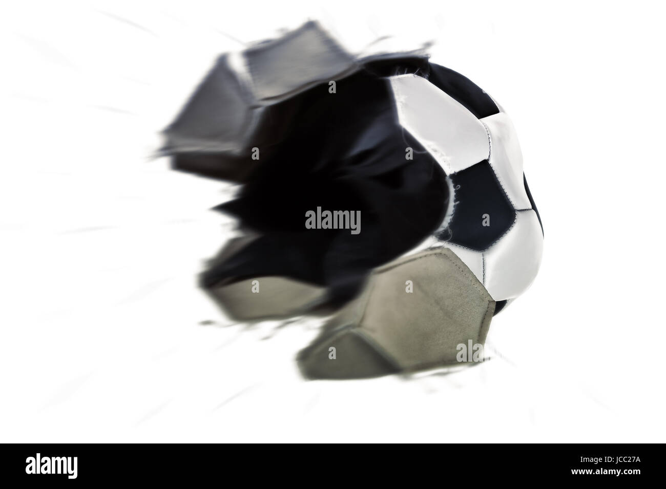 traditional football split it sides open blown up Stock Photo - Alamy