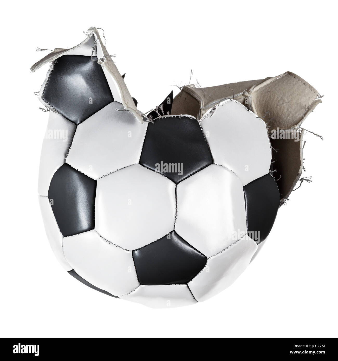 traditional football split it sides open blown up Stock Photo - Alamy