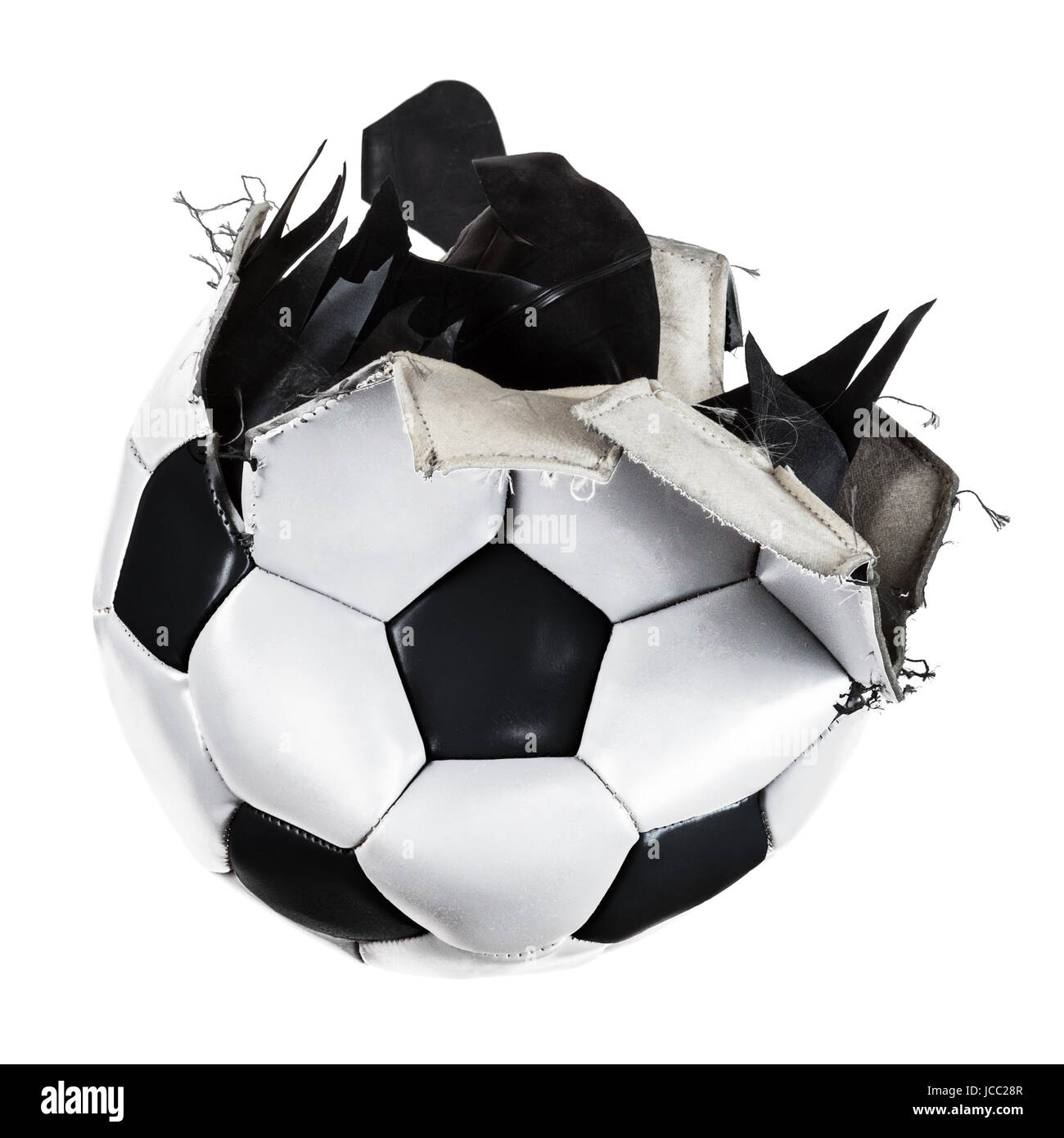 traditional football split it sides open blown up Stock Photo - Alamy