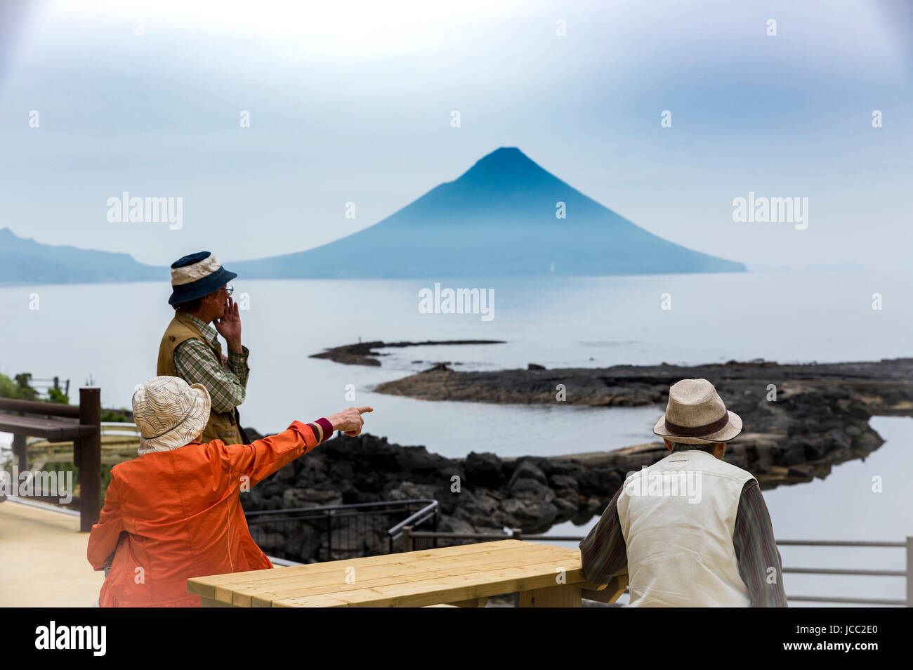 Looking out to Kaimondake Volcano, Kyushu, Japan Stock Photo - Alamy