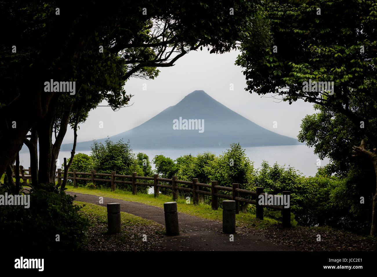 View of Kaimondake Volcano form Bandokorobana Natural Park ...