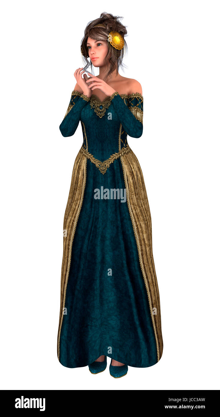 3D digital render of a beautiful fairy tale princess isolated on white ...