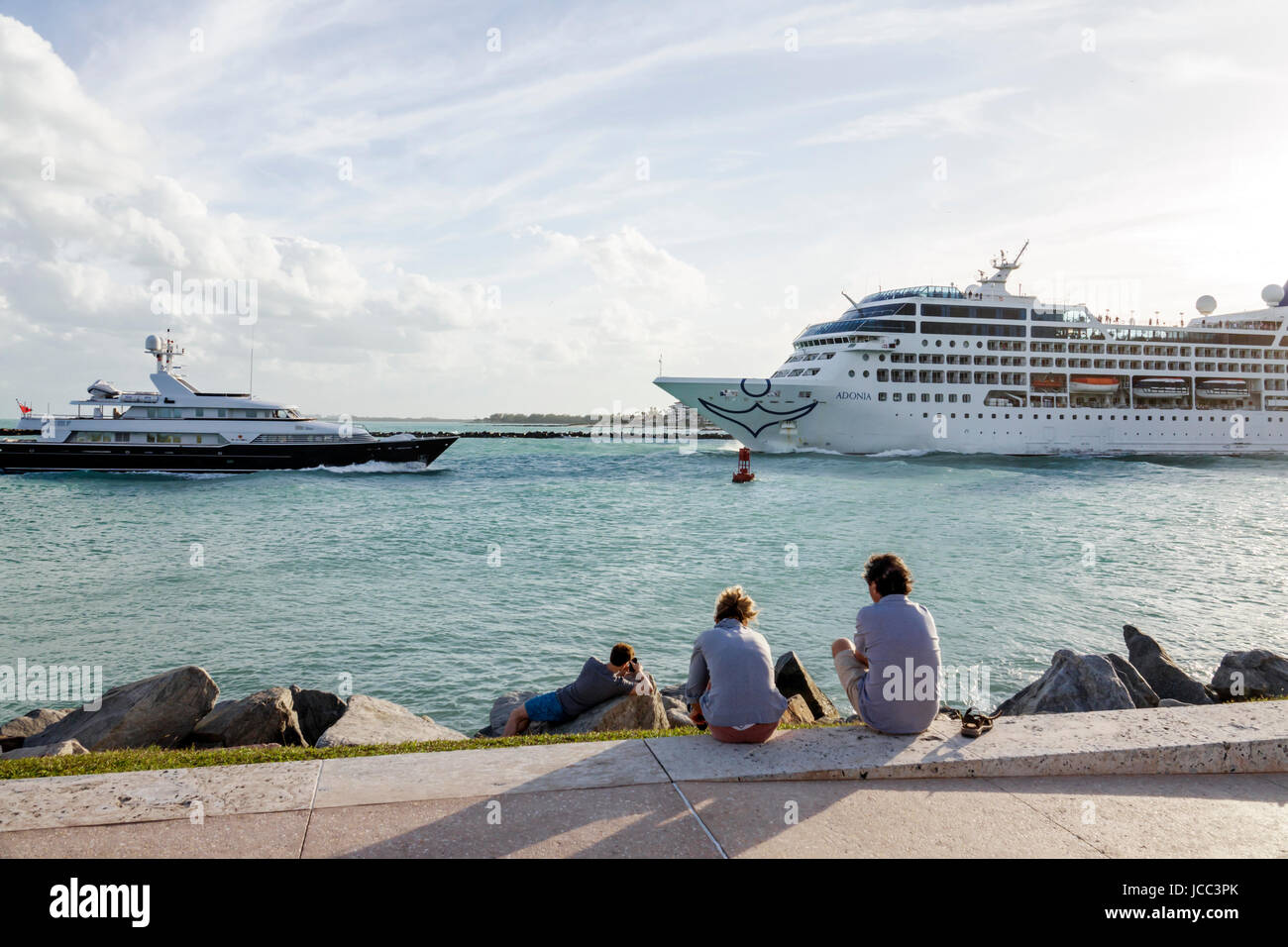 Miami Beach Florida,Government Cut,channel,marine traffic,cruise ship ...
