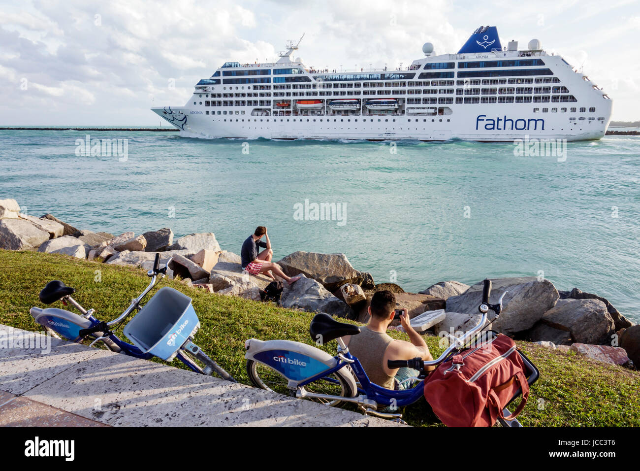 Miami Beach Florida,Government Cut,channel,marine traffic,cruise ship ...