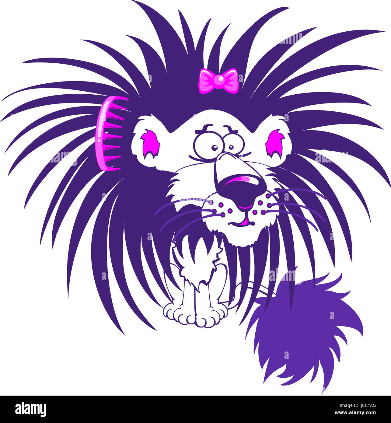 Cute purple cartoon lion character hi-res stock photography and images ...