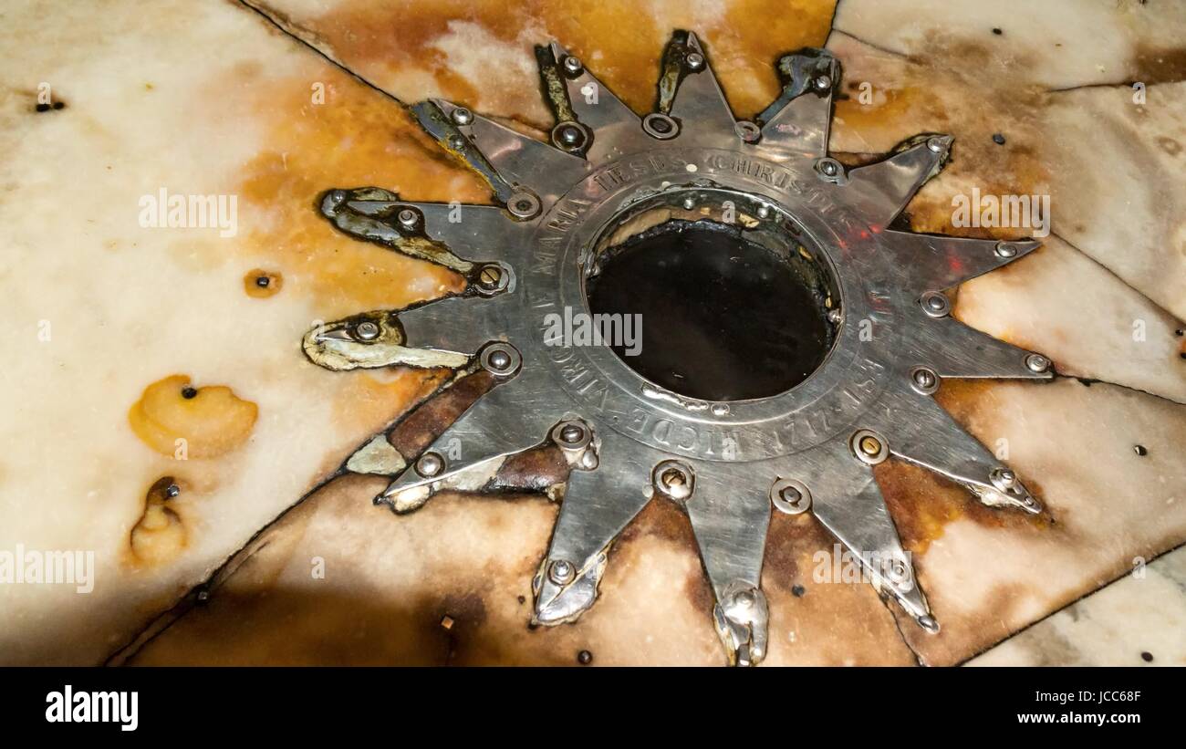 Church of the Nativity, the star that indicates the site where Jesus ...