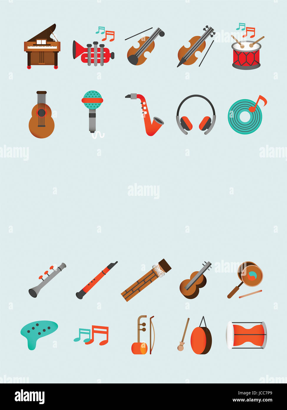 Icon set of various musical instruments Stock Photo - Alamy