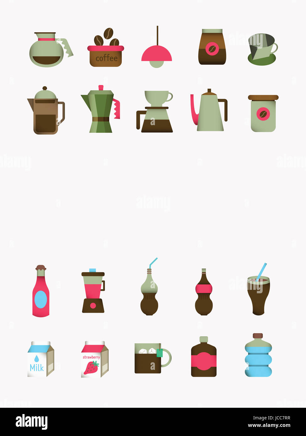 Set of icons related to coffee and drink Stock Photo - Alamy