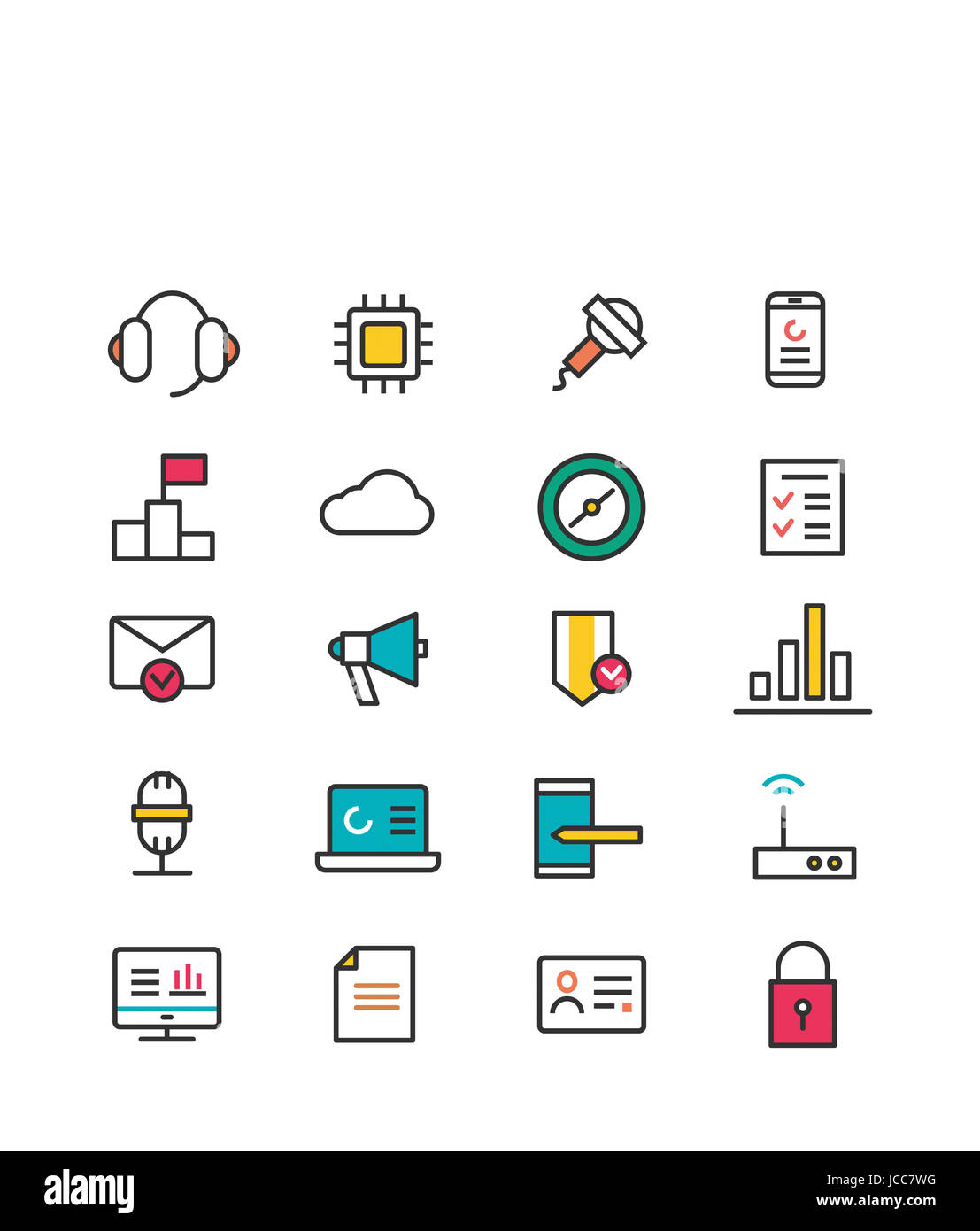 Set of various line icons Stock Photo - Alamy