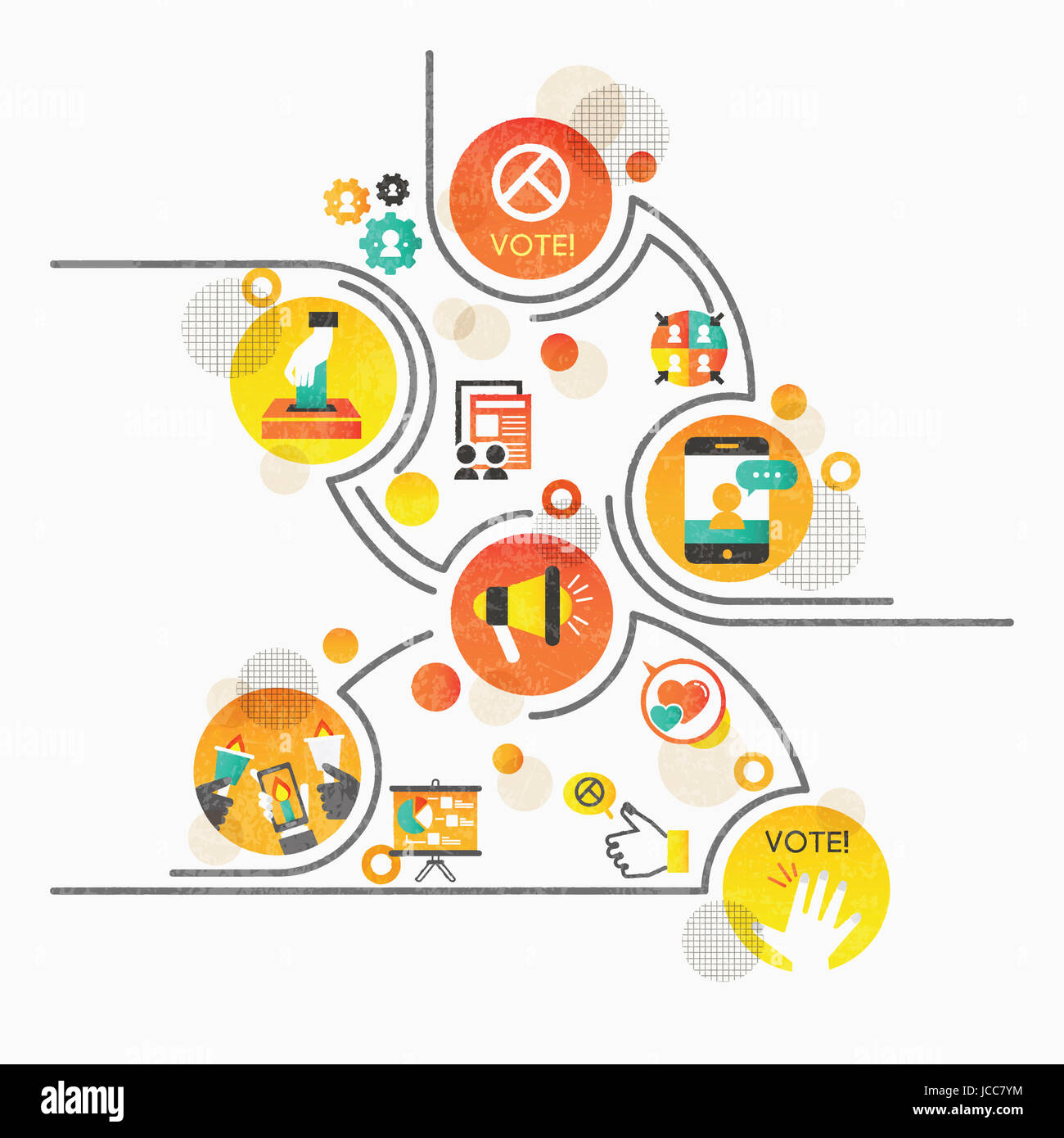 Infographic illustration related to mobile democracy Stock Photo - Alamy