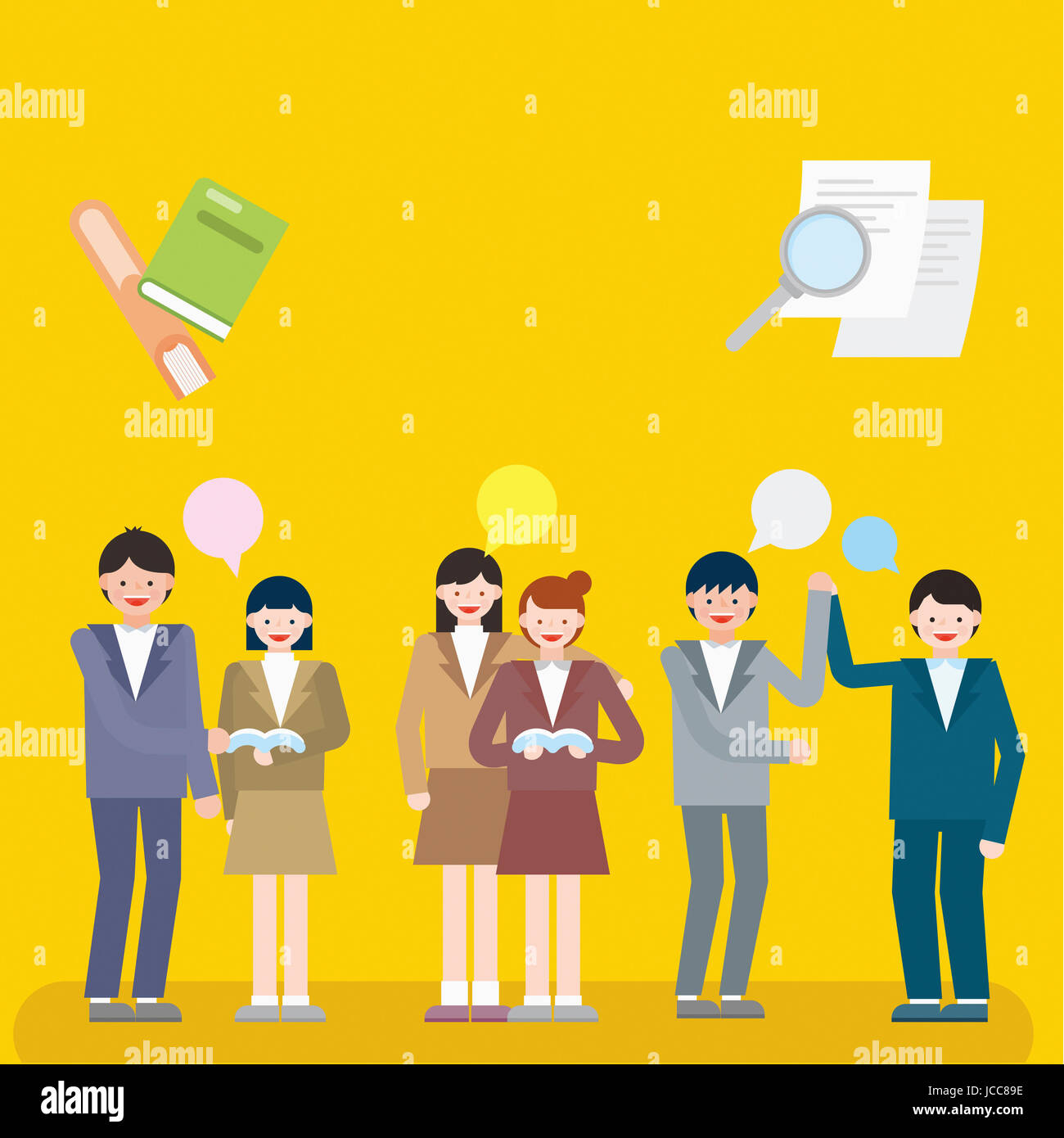 Group of school students standing Stock Photo - Alamy