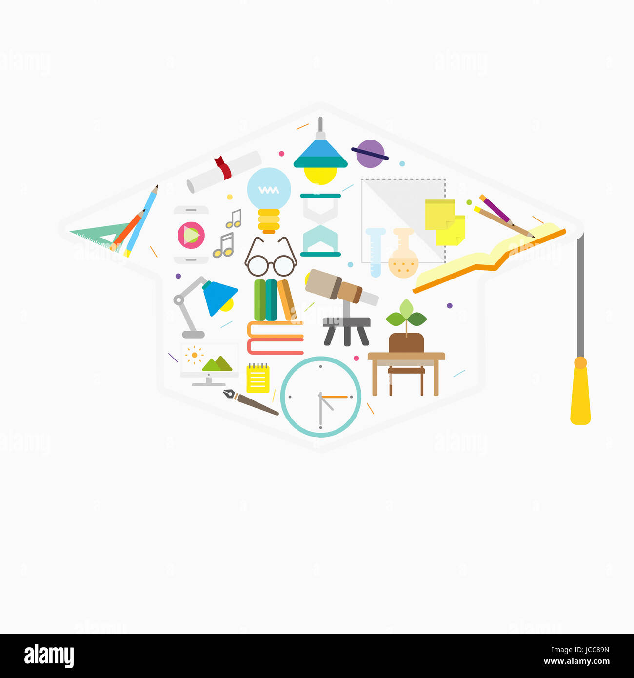 Various objects related to education Stock Photo - Alamy