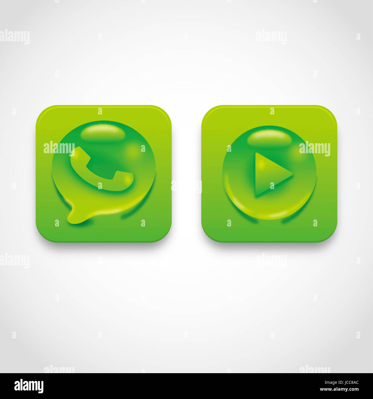 Green button icons Stock Photo - Alamy