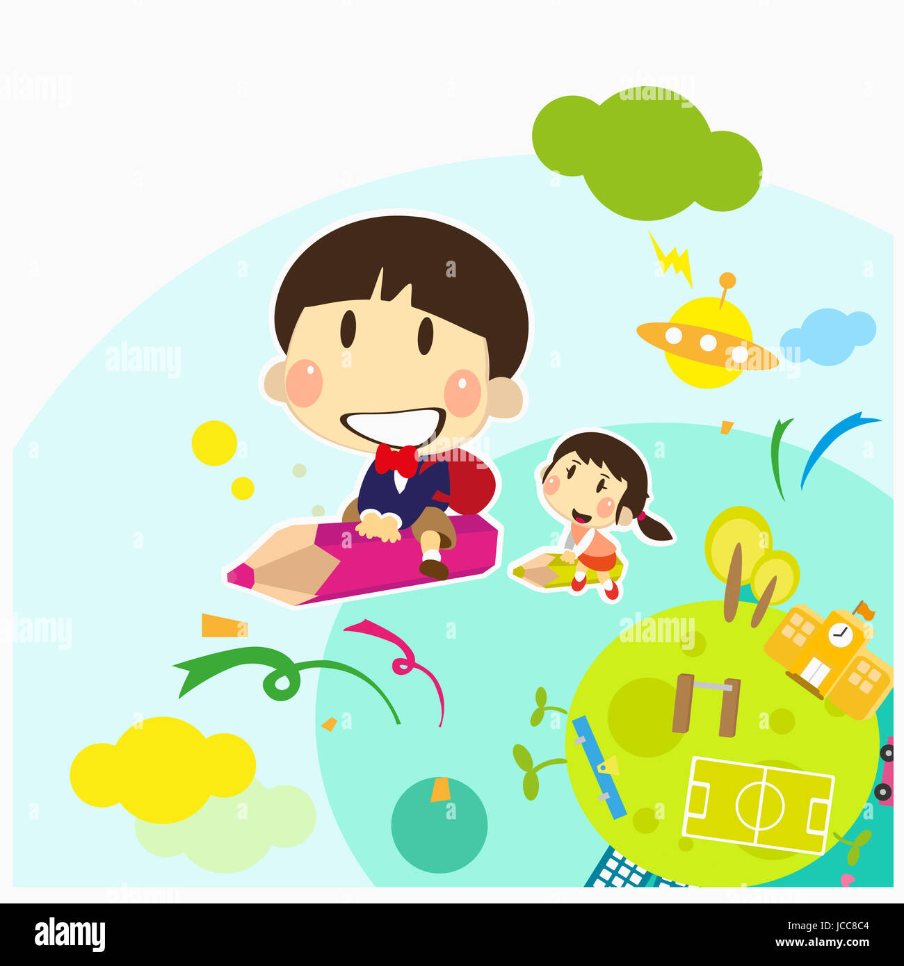 Illustration representing new semester Stock Photo - Alamy