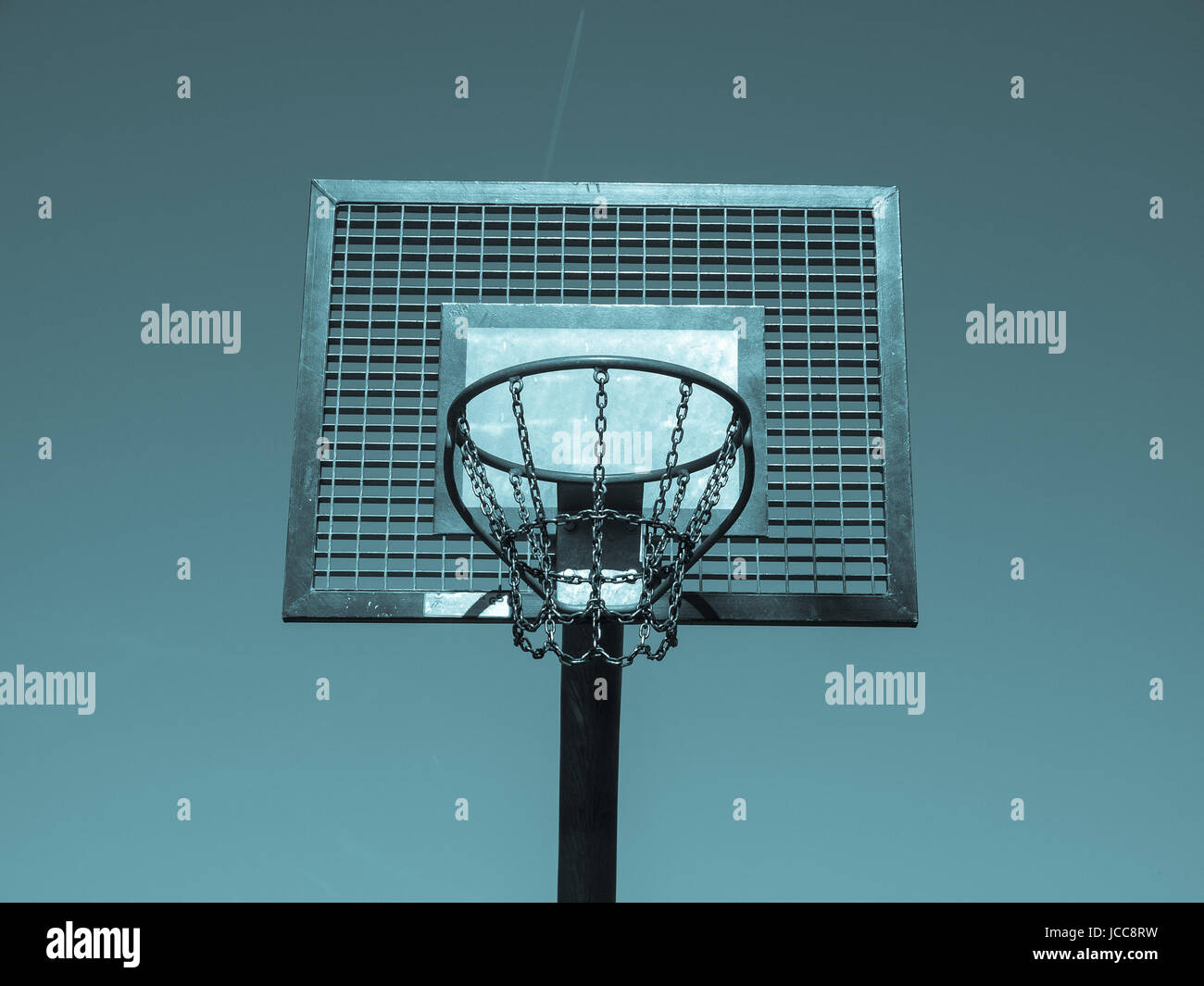 Basket used in playgrounds for baseball game sport - cool cyanotype ...