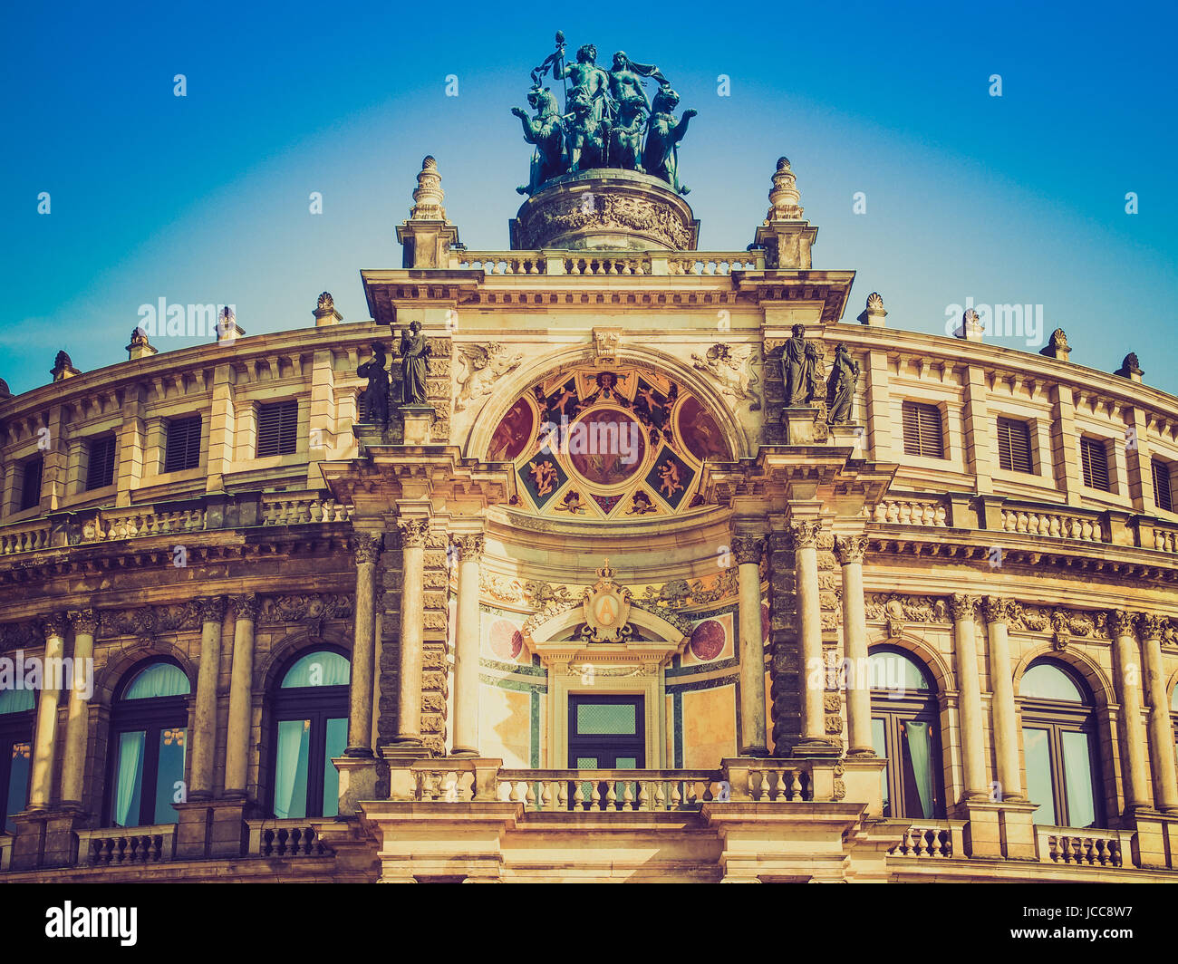 The Semperoper opera house of the Saxon State Orchestra aka Saechsische ...