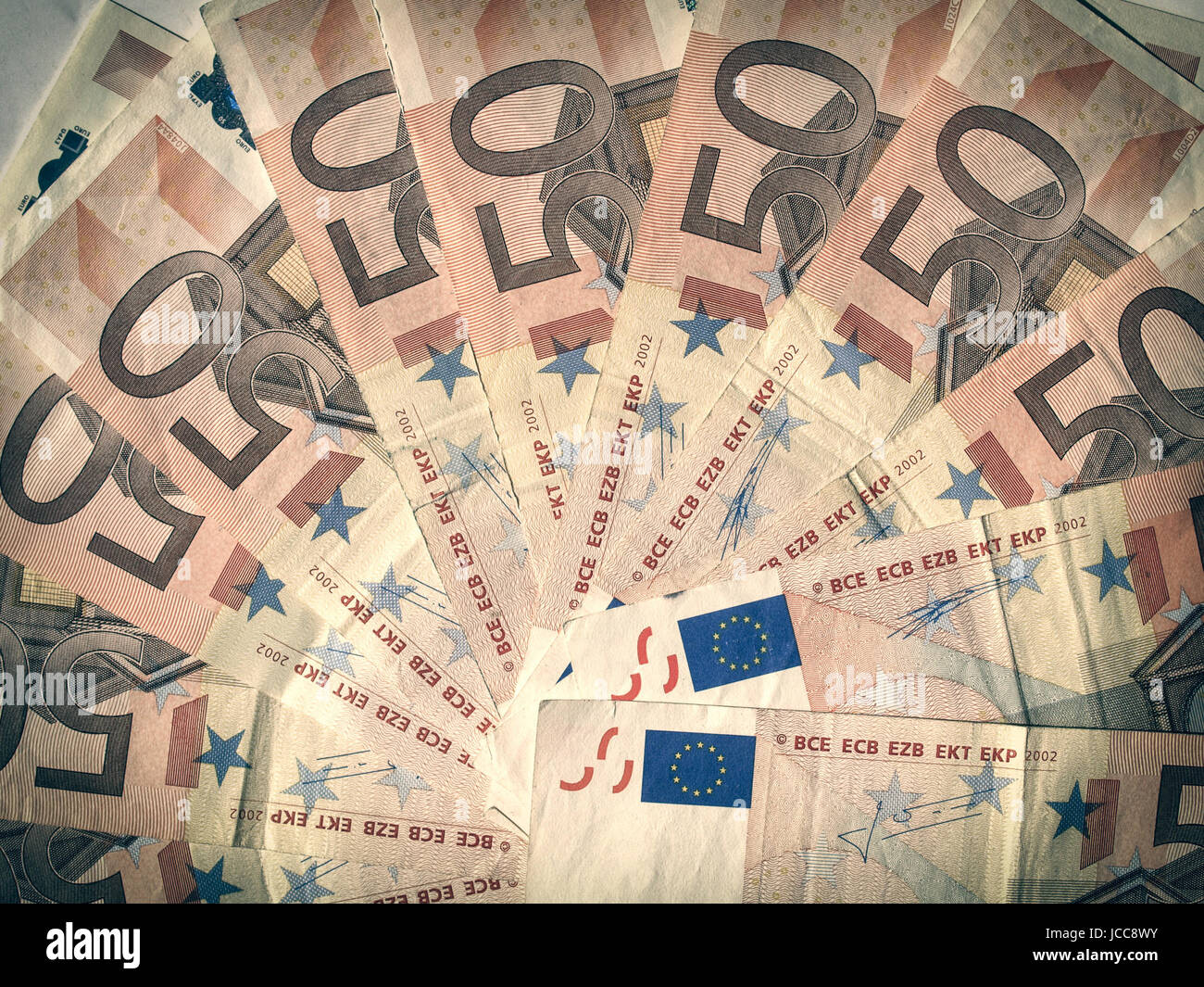 Vintage looking Euro banknote currency of the European Union Stock ...