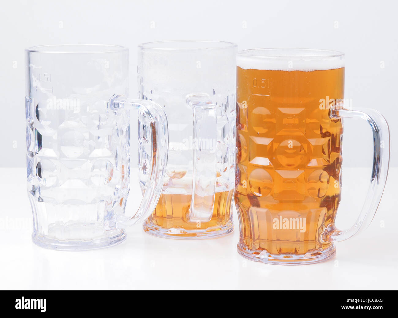 Many large glasses of German lager beer Stock Photo - Alamy