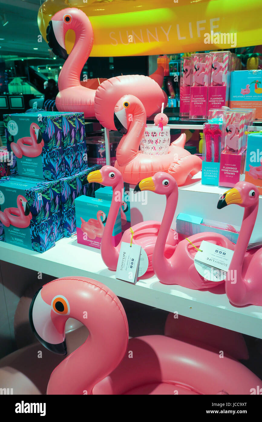 Pink Flamingo Summer Display at Bloomingdale's Department Store in New ...