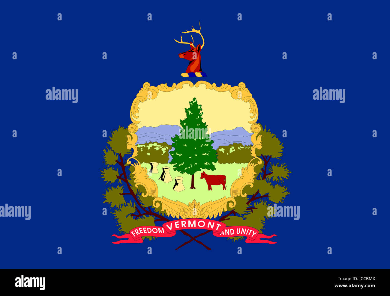 Illustration of the flag of Vermont state in America Stock Photo - Alamy