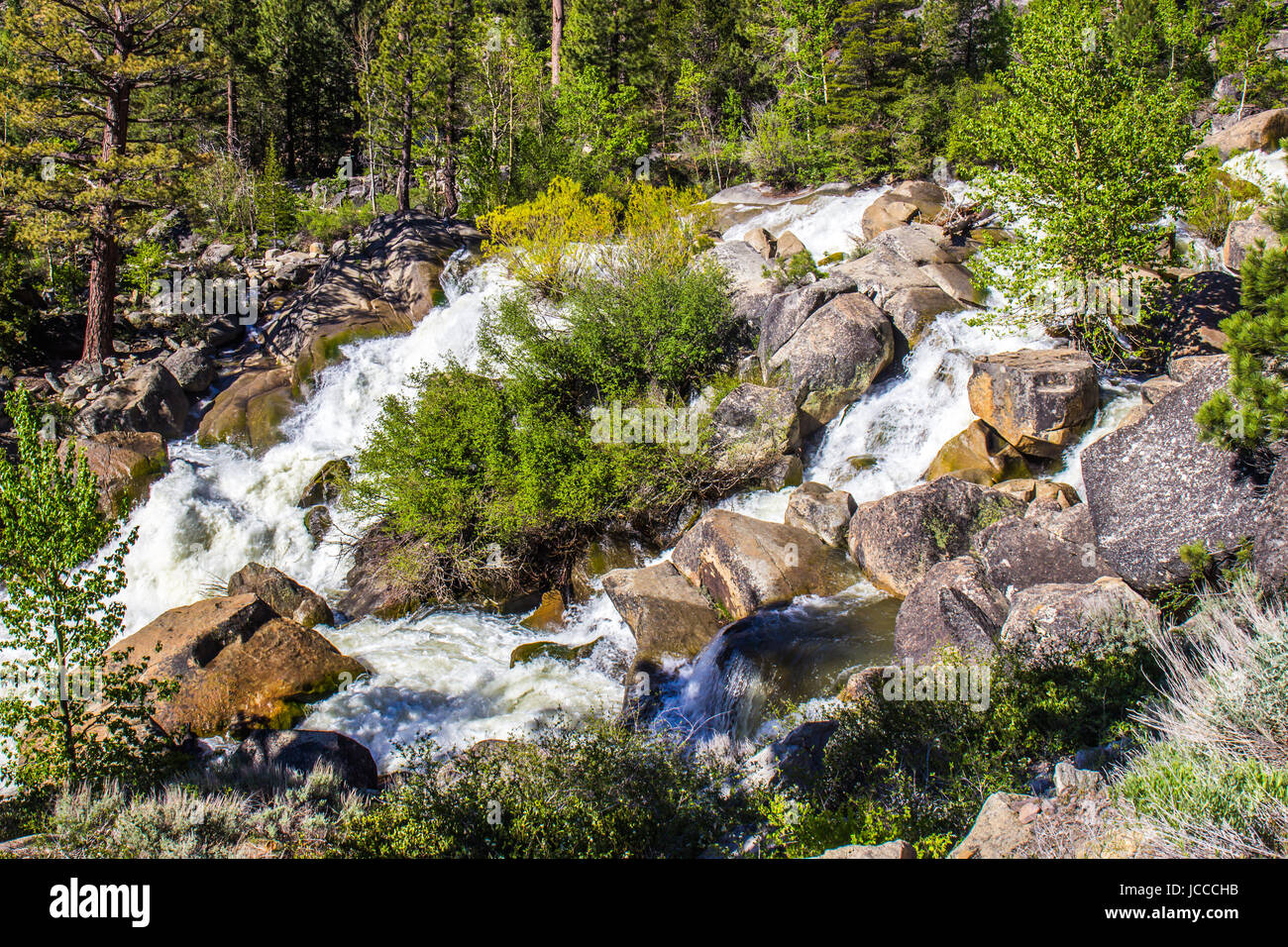 Rushing Waters In A Mountain Stream From Snow Melting Stock Photo - Alamy