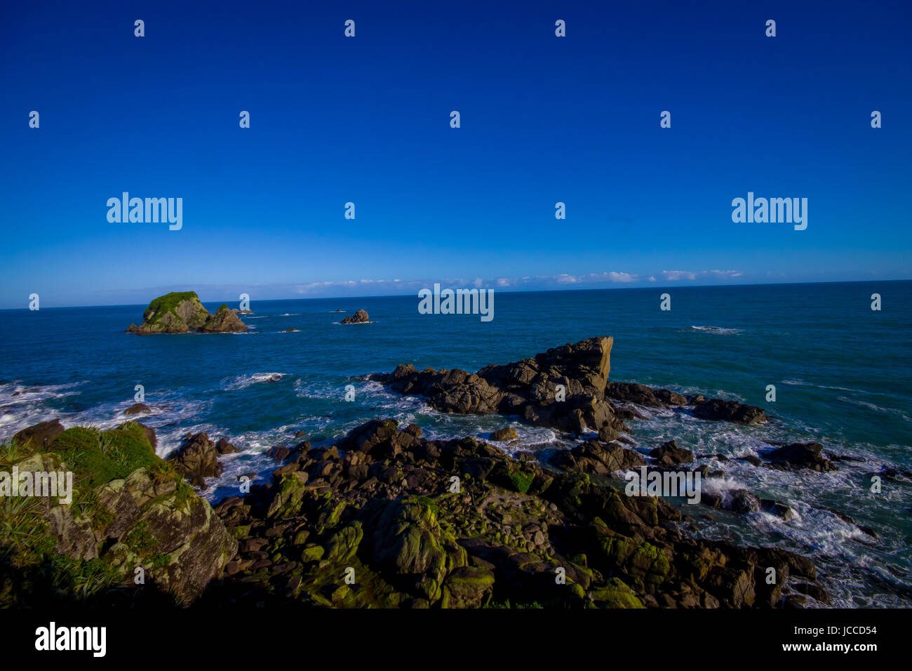 Island near Cape Foulwind, View from the Cape Foulwind walkway at the ...