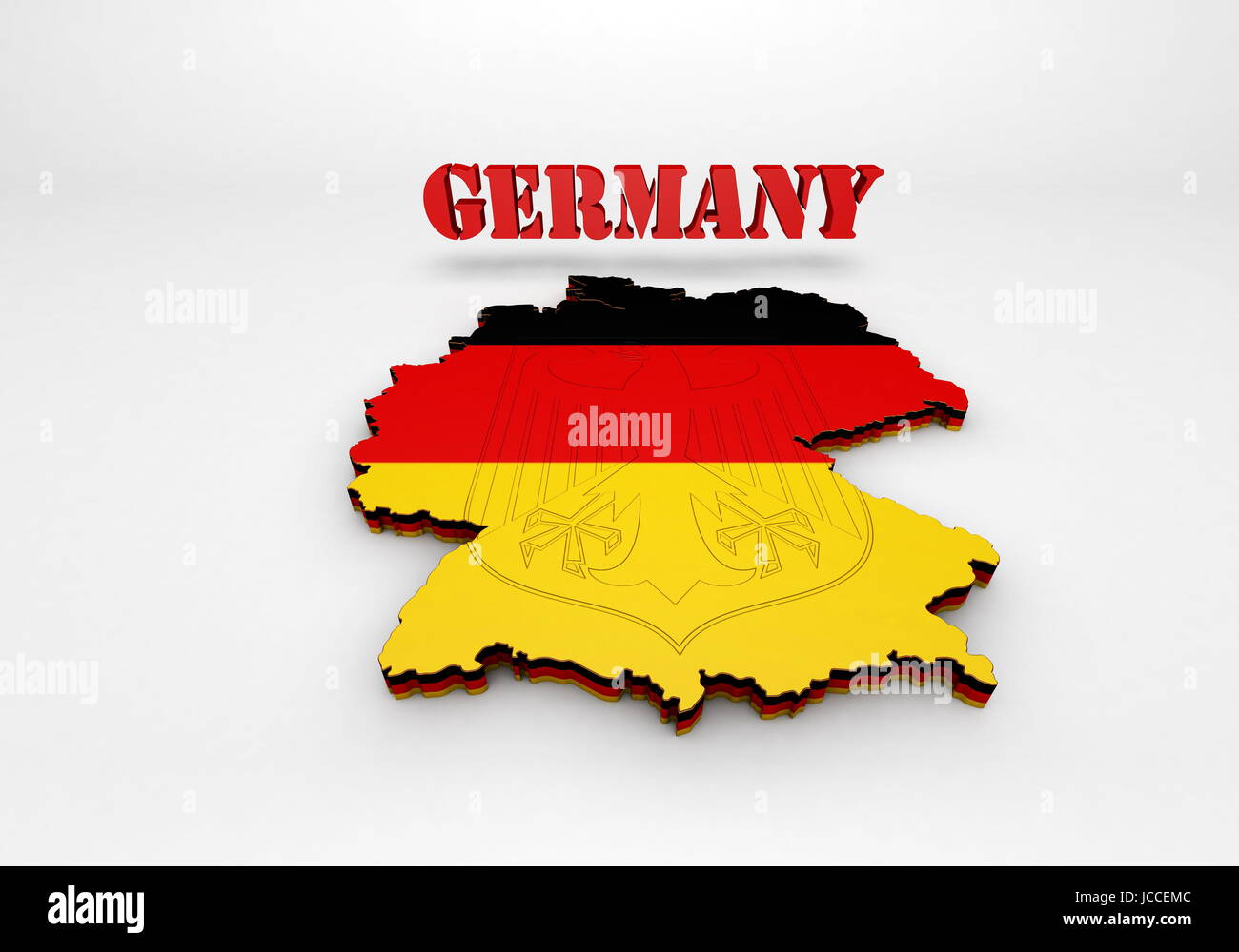 3D Map illustration of Germany with flag Stock Photo - Alamy