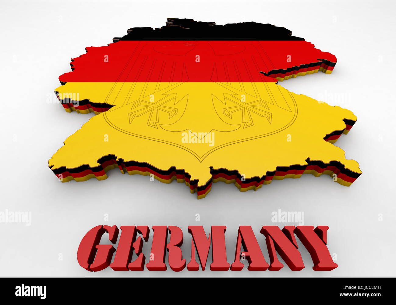 3D Map illustration of Germany with flag Stock Photo - Alamy