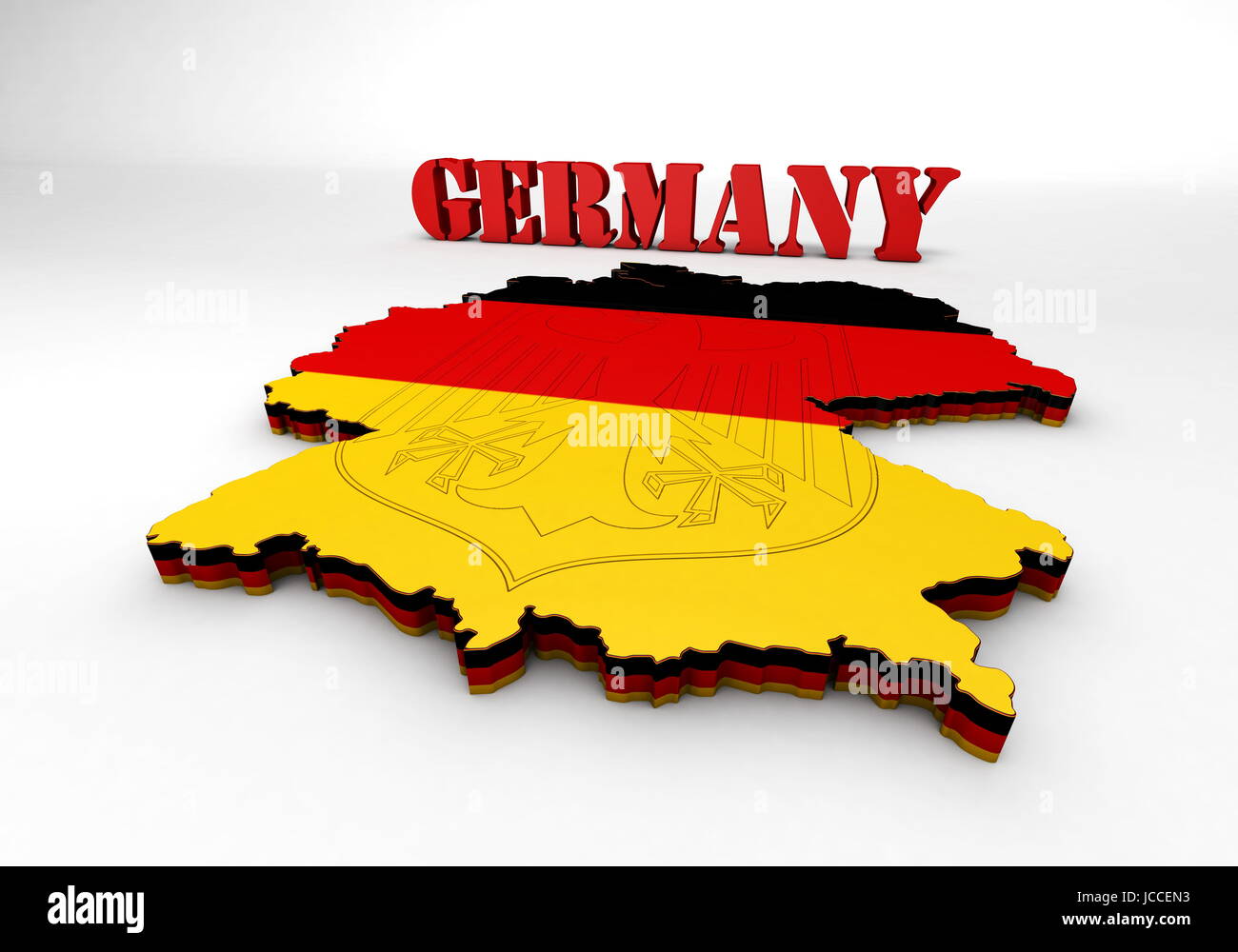3D Map illustration of Germany with flag Stock Photo - Alamy