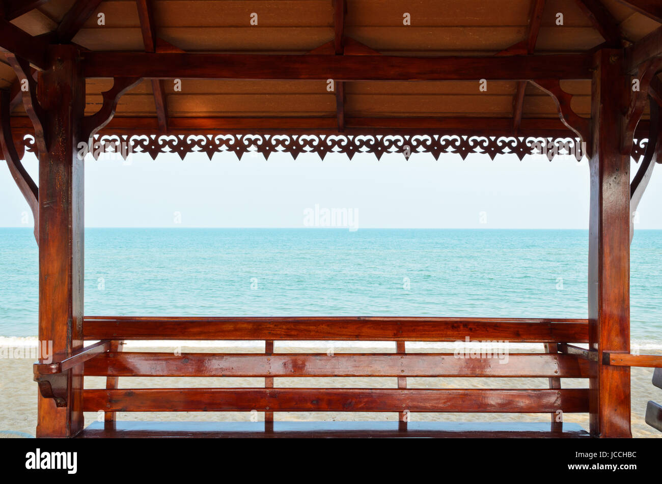 Pavilion seating area for relaxing to enjoy the beautiful blue sea ...