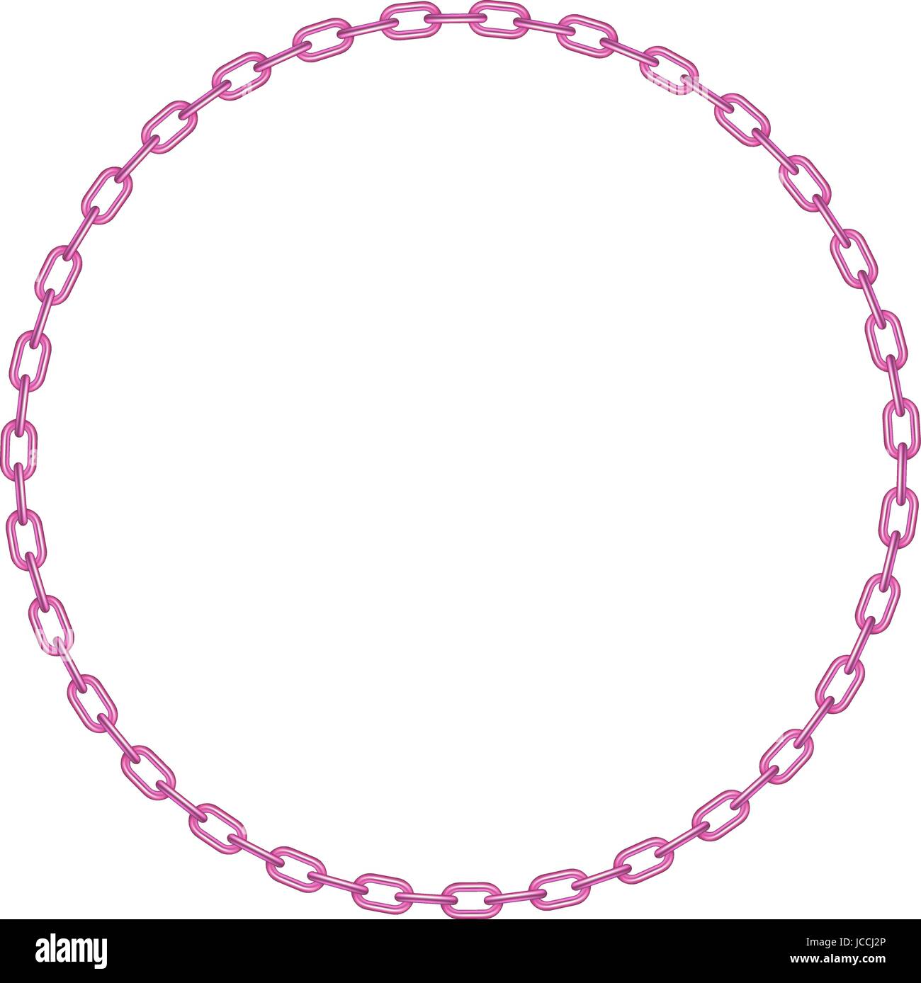 Pink chain in shape of circle on white background Stock Vector Image ...