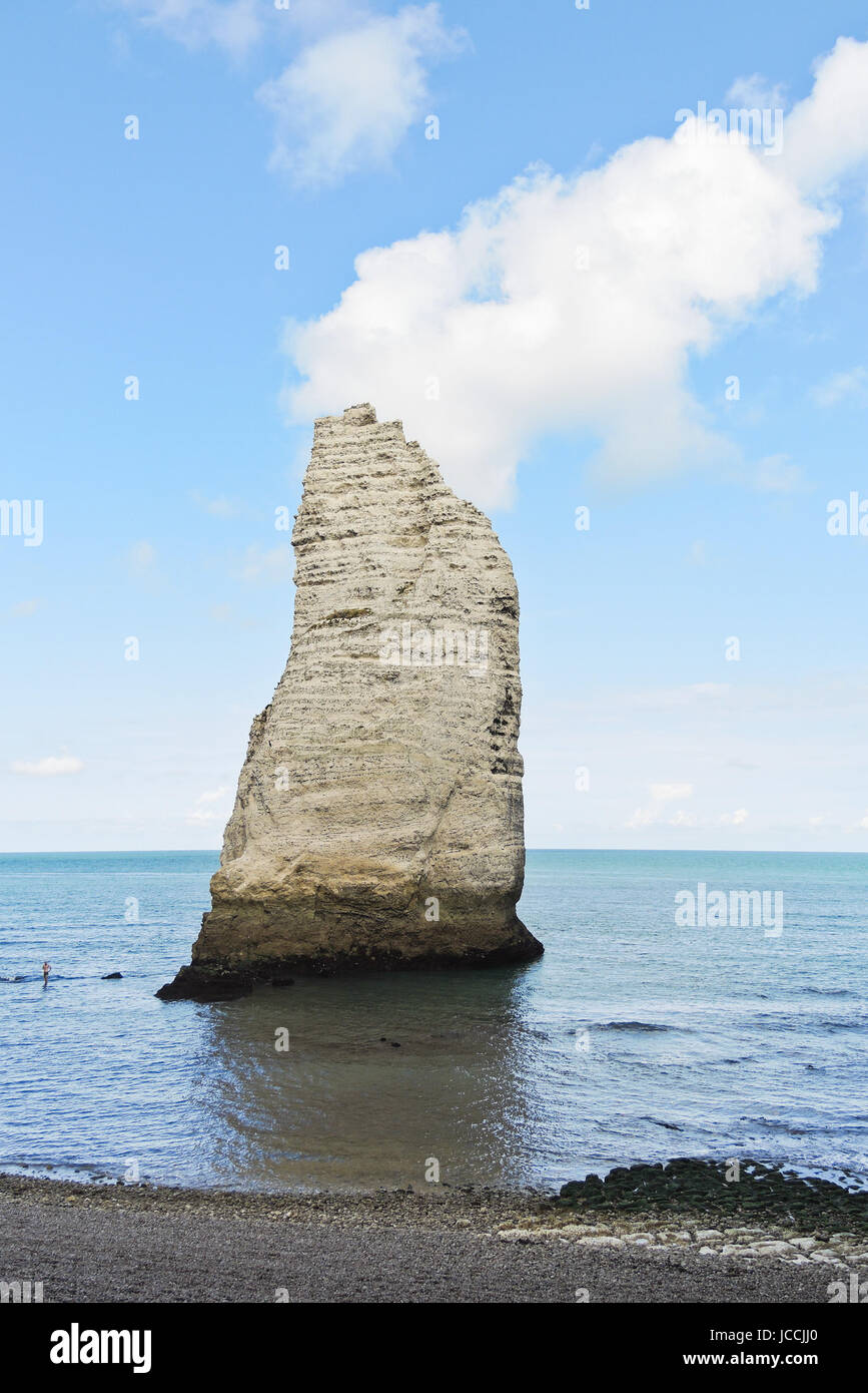 rock in water of english channel on beach of Eretrat cote d'albatre ...