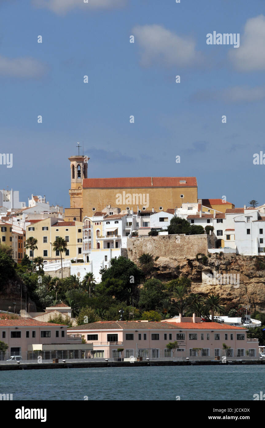 mahon with church santa maria Stock Photo - Alamy