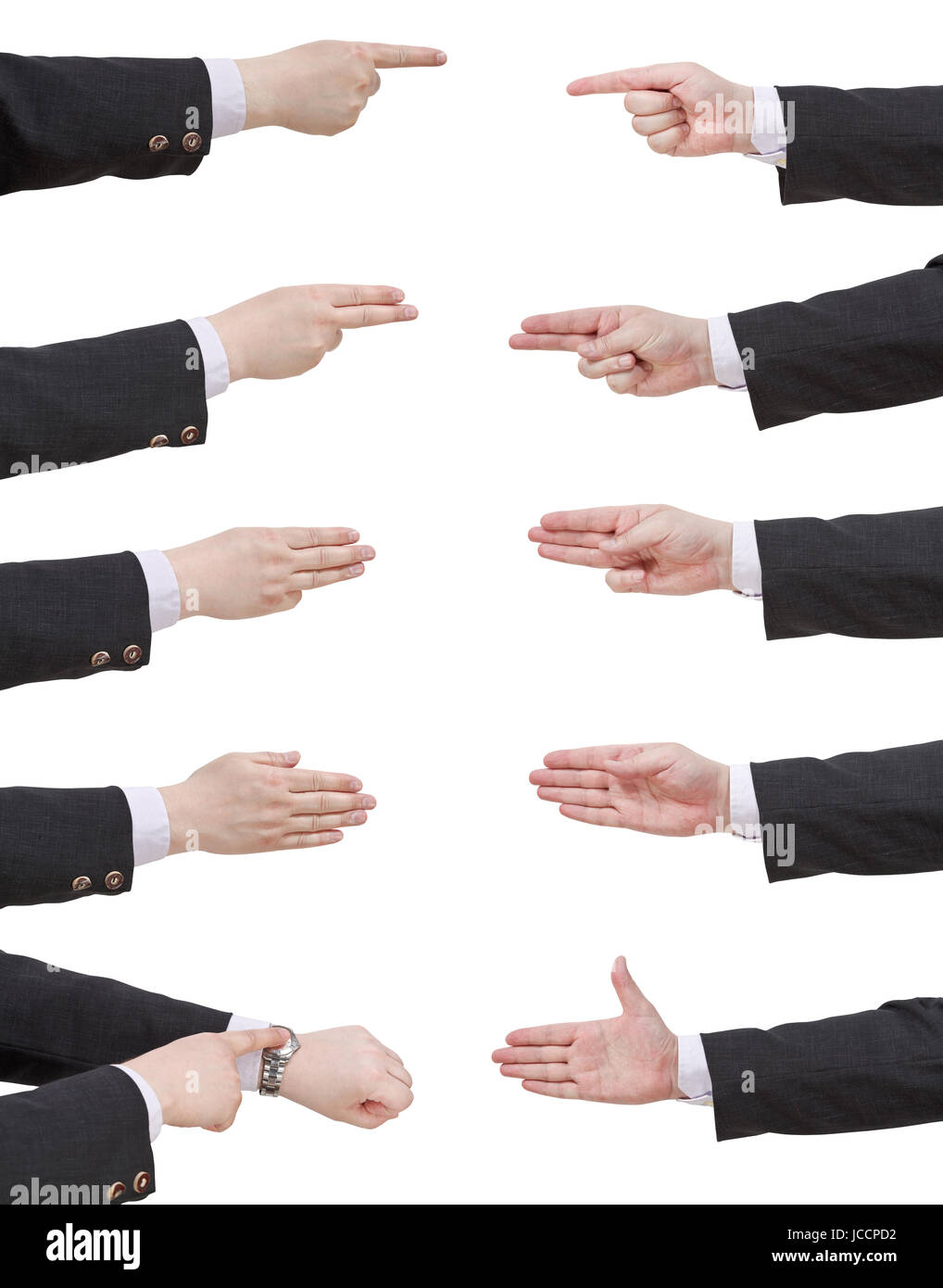 set of scoring businessman hand - gesture isolated on white background ...