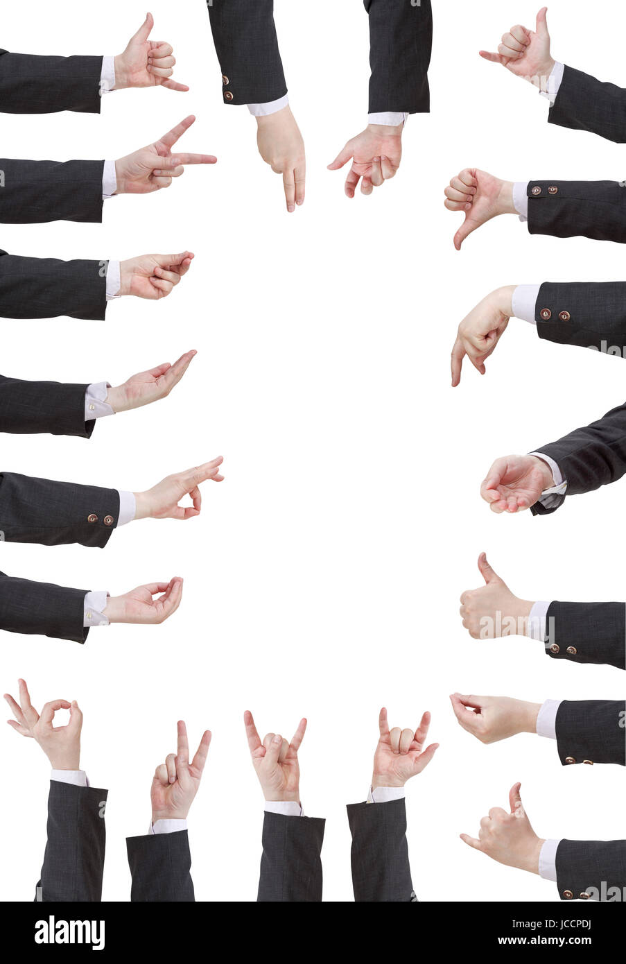 set of businessman hand gesture isolated on white background Stock ...