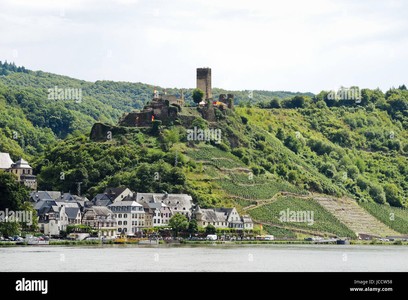 view of Beilstein village and Metternich Castle, Germany Stock Photo ...