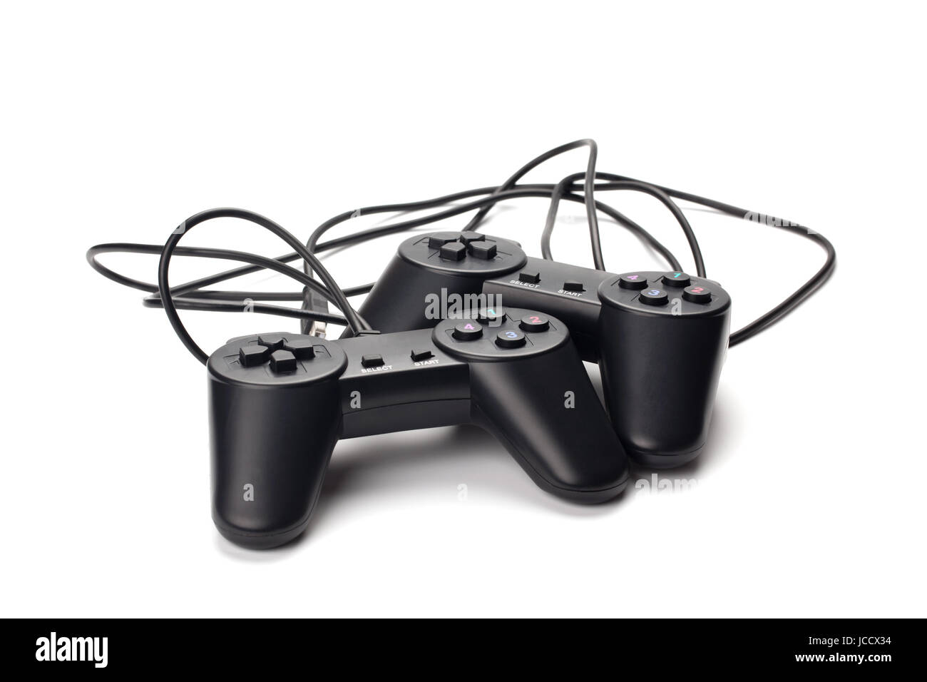 black joystick for gamer isolated on white background Stock Photo - Alamy