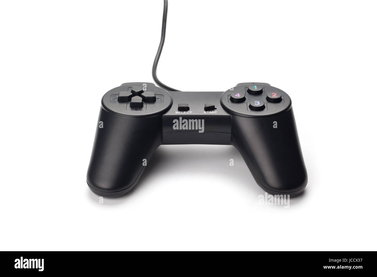 black joystick for gamer isolated on white background Stock Photo - Alamy