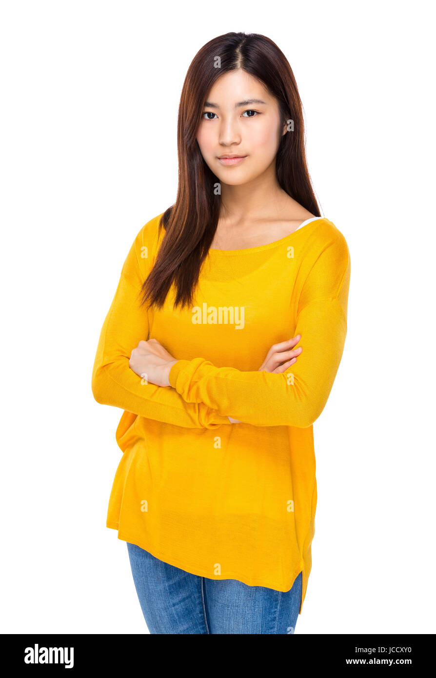 Asian female cross arm Stock Photo - Alamy