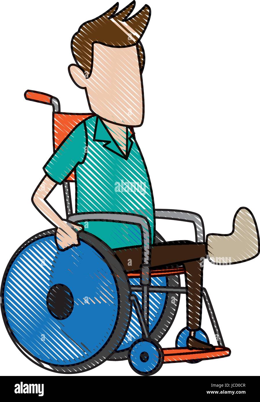 Male wheelchair sad Stock Vector Images - Alamy