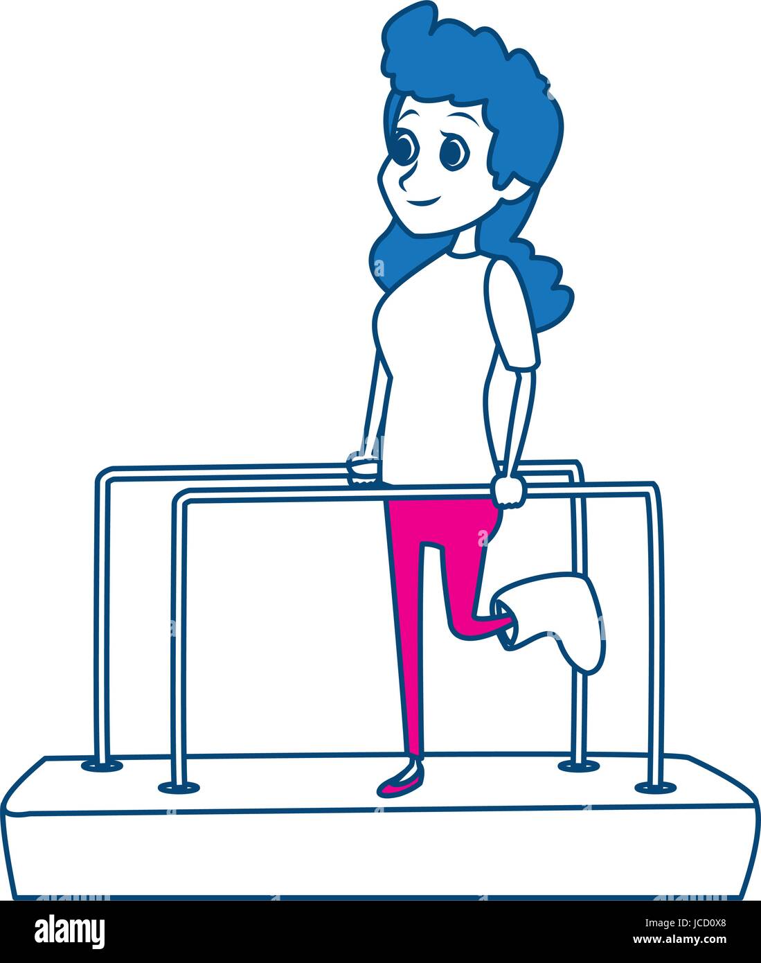 cartoon girl patient with broken leg in physiotherapy Stock Vector ...