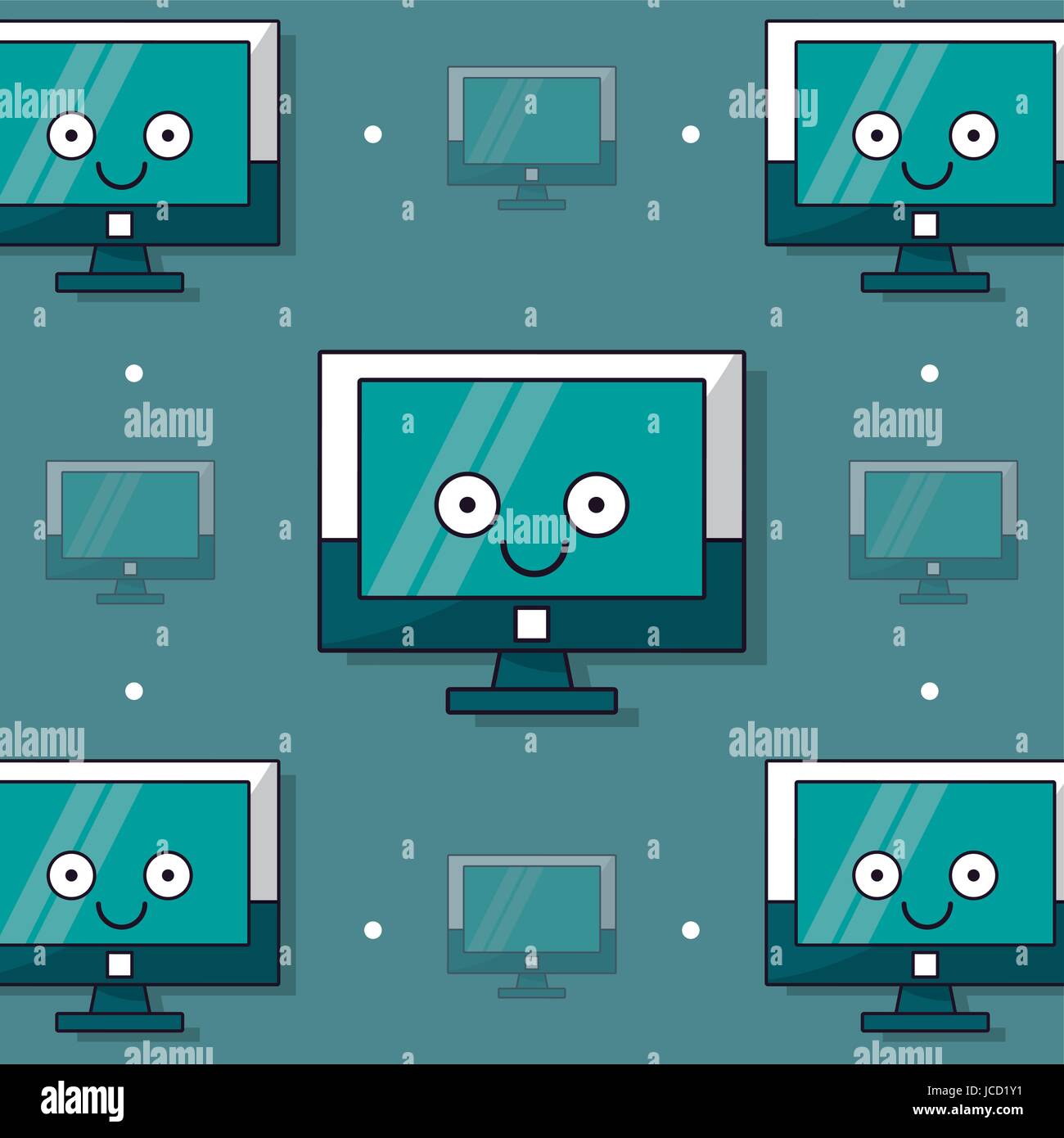 colorful background with pattern of animated lcd monitor Stock Vector ...