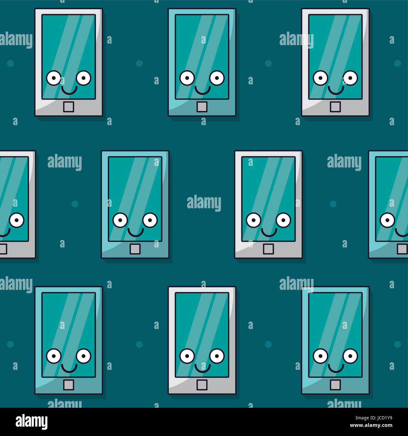 colorful background with pattern of animated smartphone Stock Vector ...