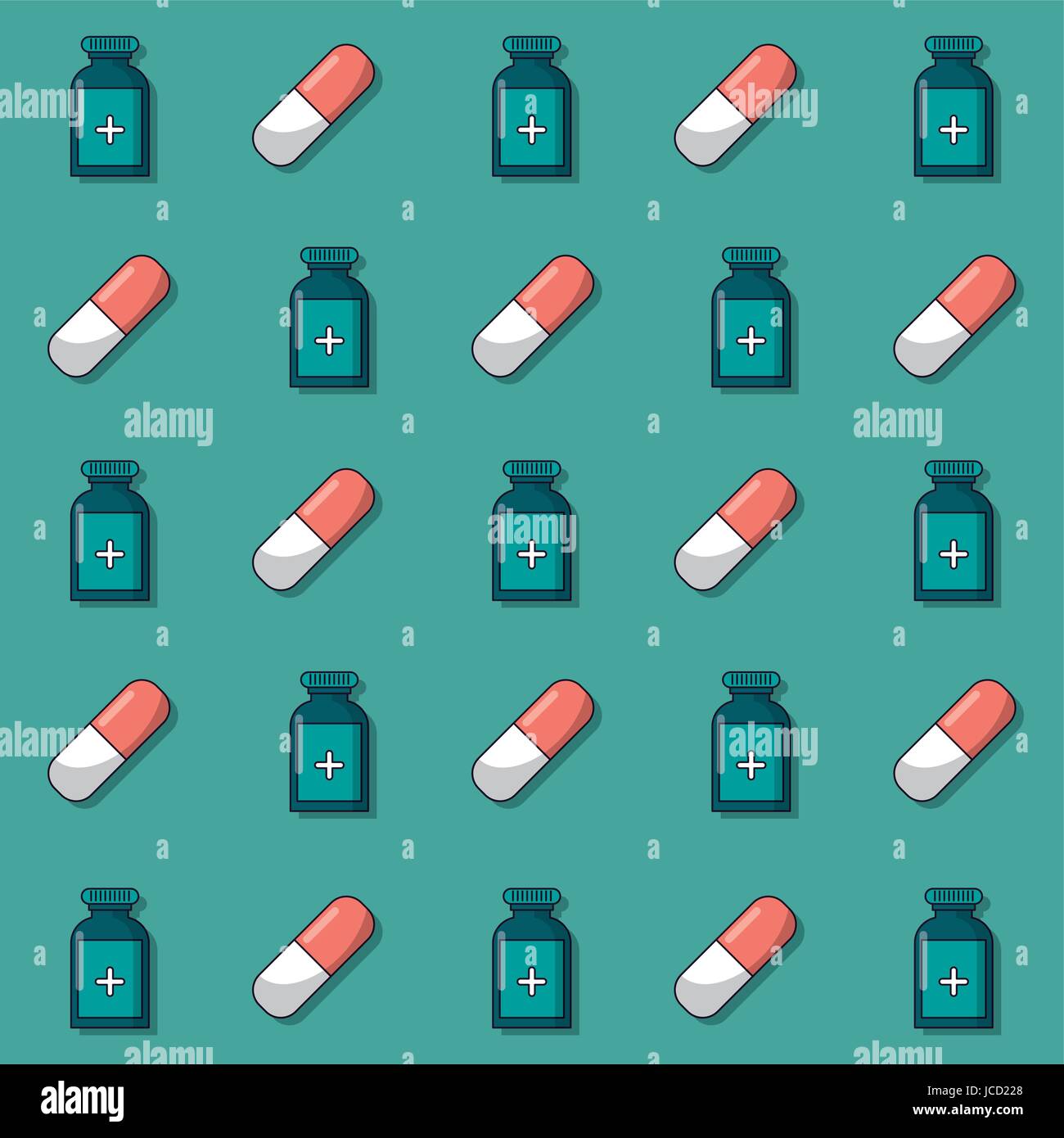 colorful background with pattern of medicine bottles and pills animated ...