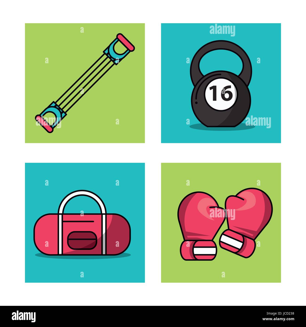 white background with colorful set of frames with boxing elements Stock ...