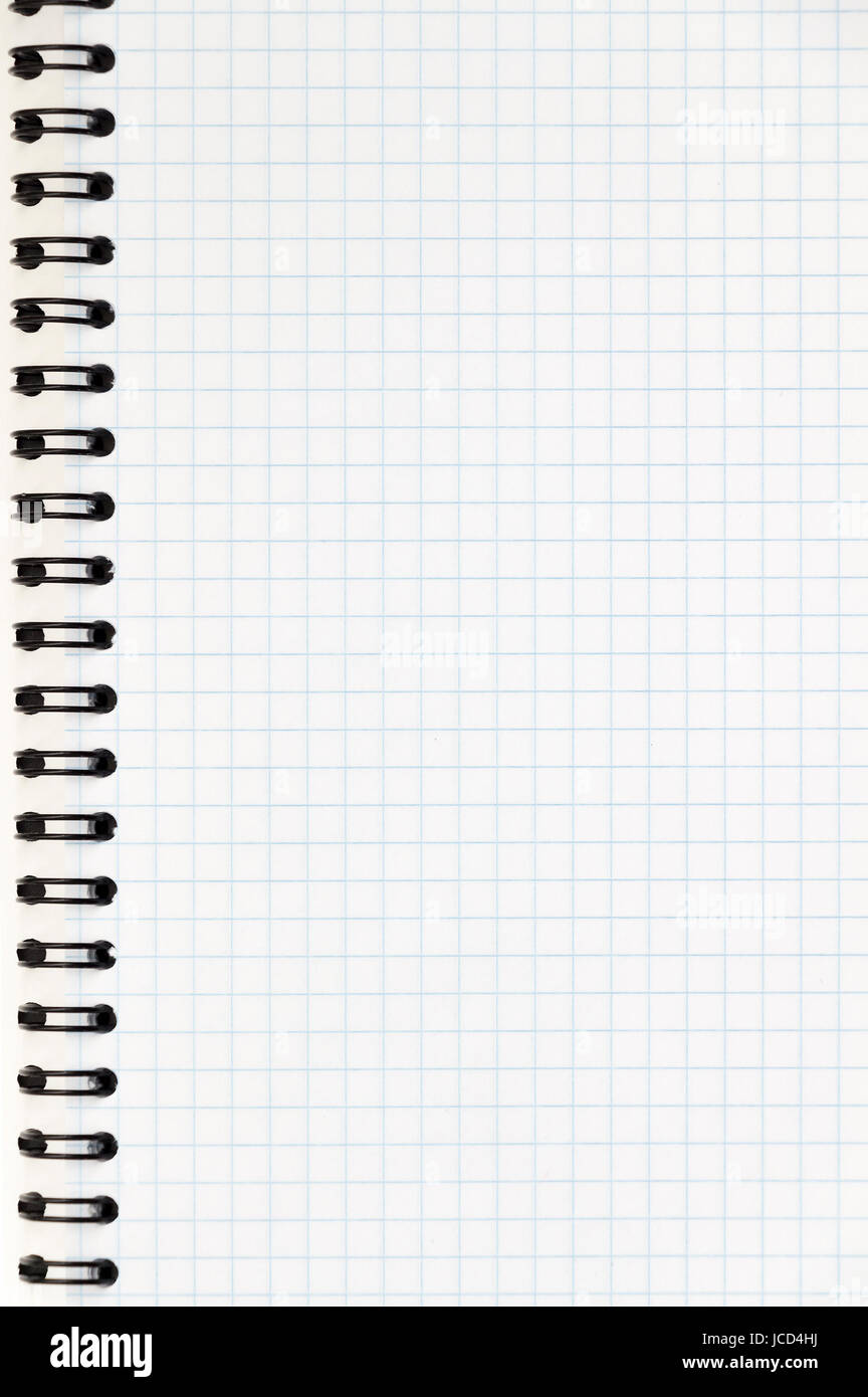 Blank sheet of notebook closeup Stock Photo - Alamy