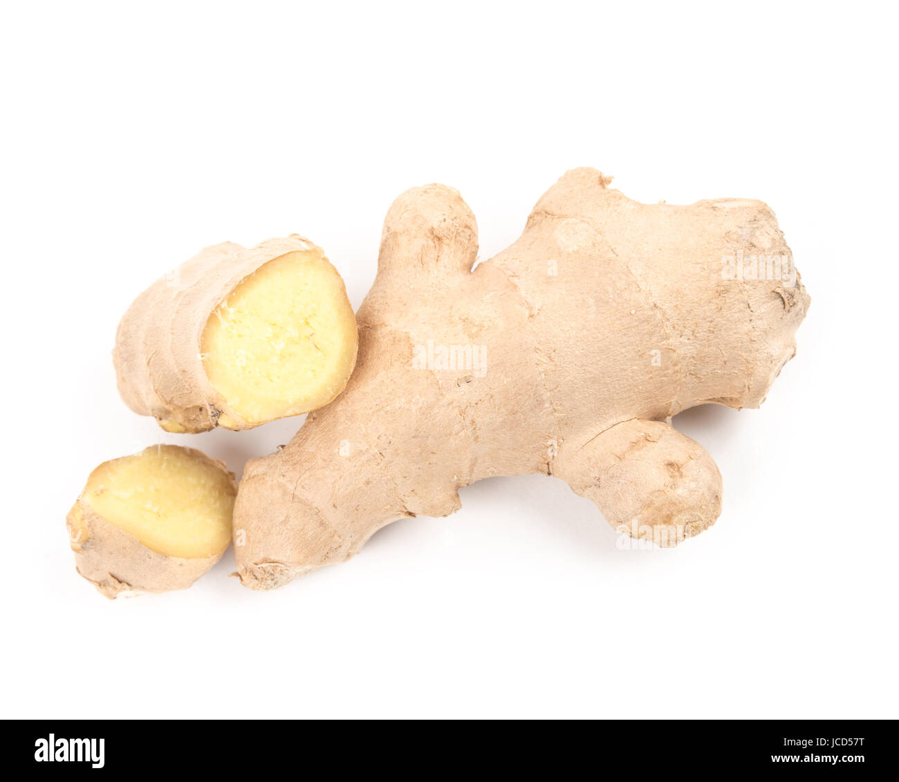 whole ginger and cutted ginger Stock Photo - Alamy