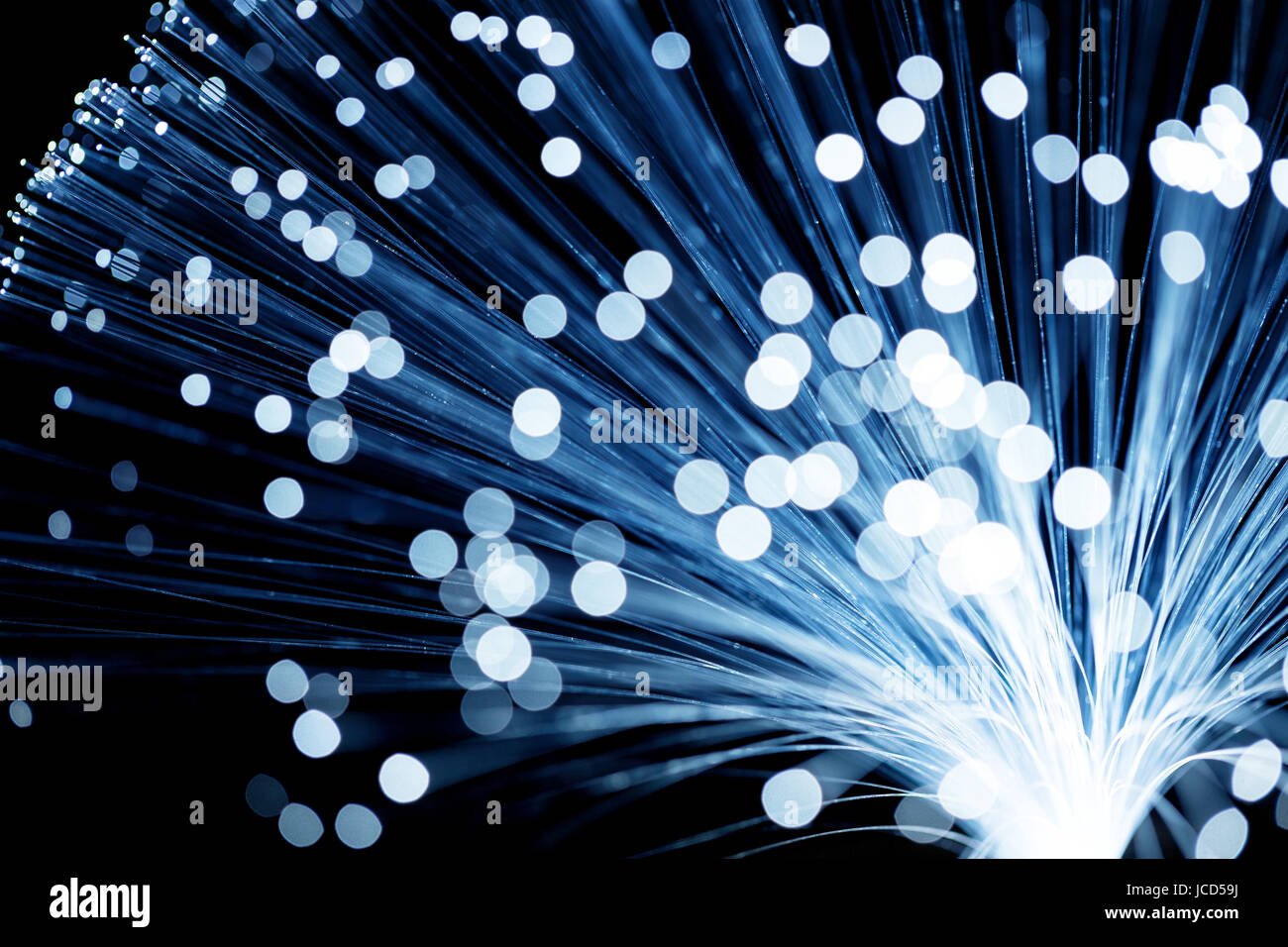 Blue fibre optics Stock Photo - Alamy