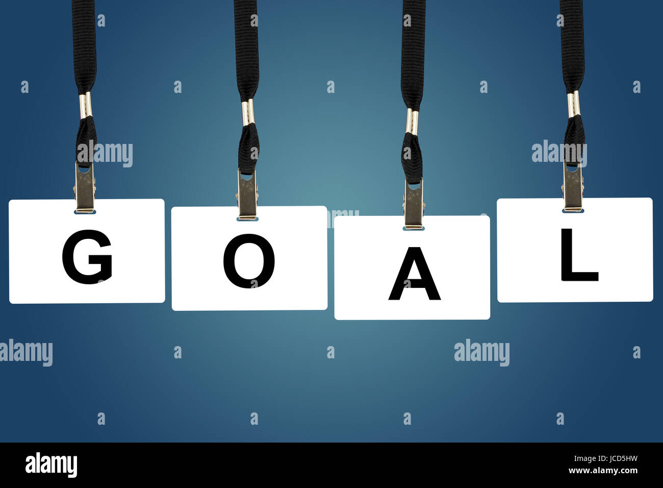 goal word on badge with blue background Stock Photo - Alamy