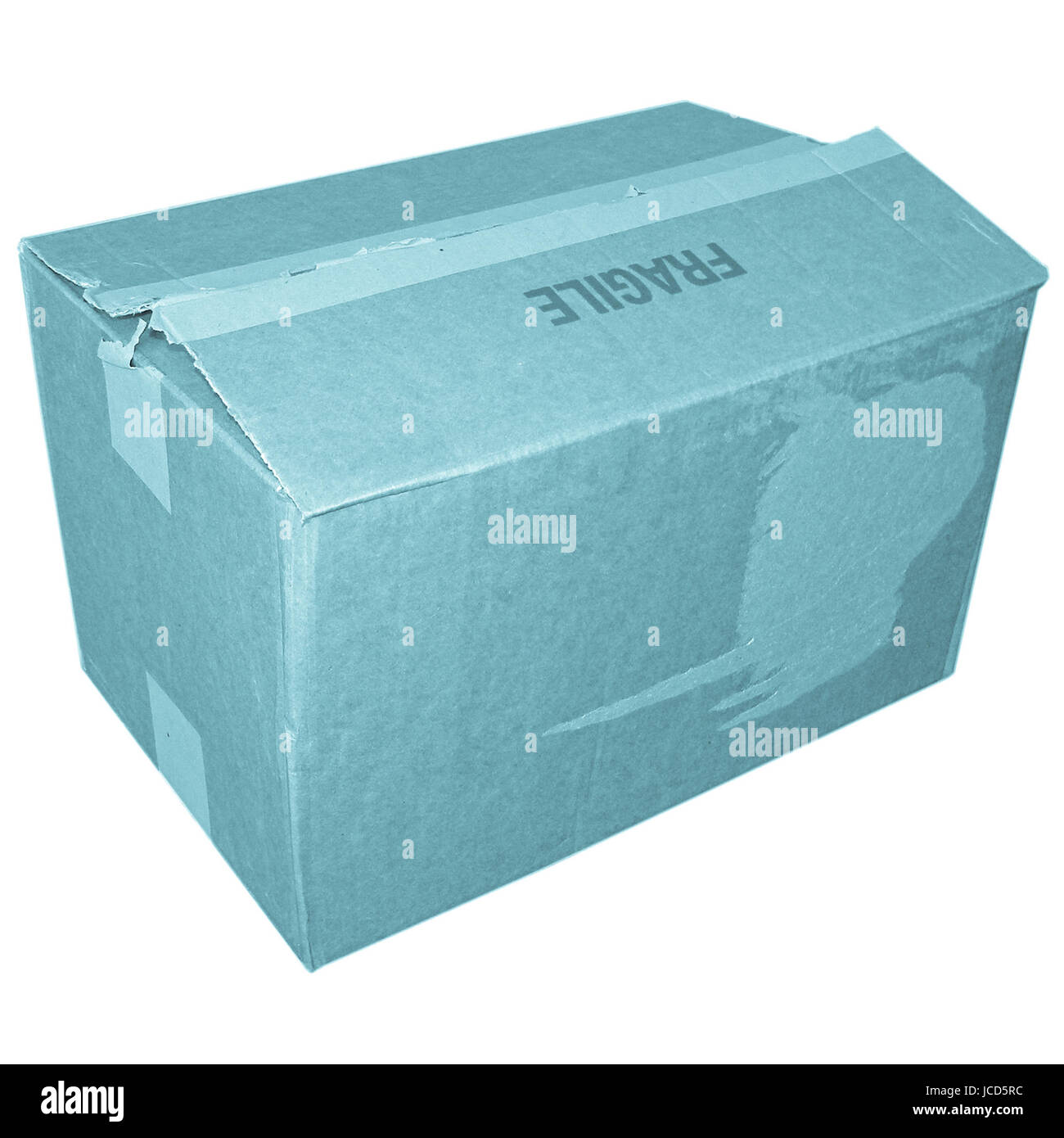 Parcel parcel isolated over a white background - cool cyanotype Stock ...